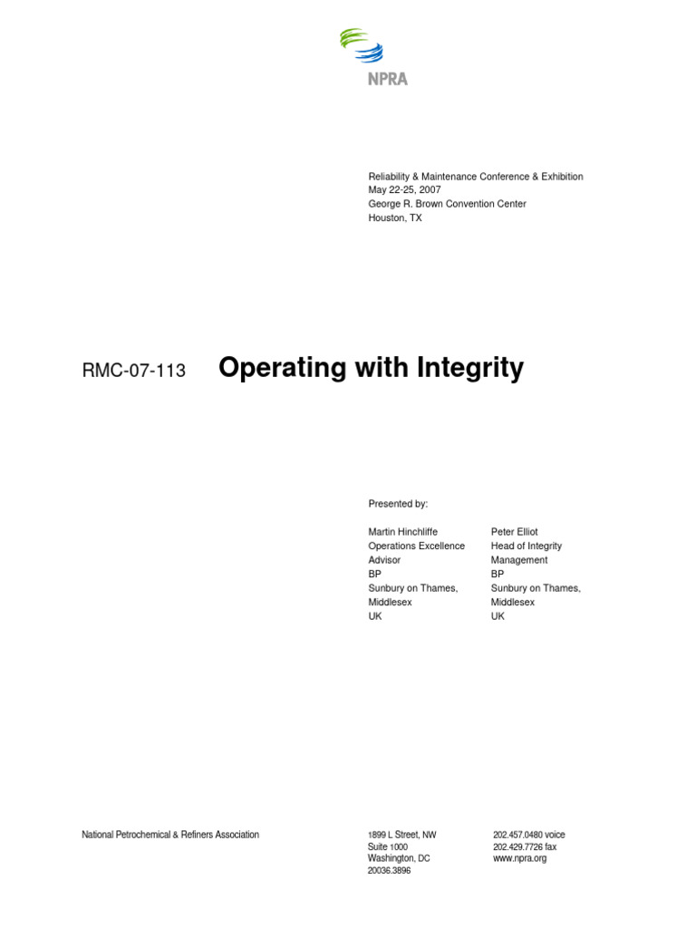 RMC 07 113 | PDF | Risk | Bp