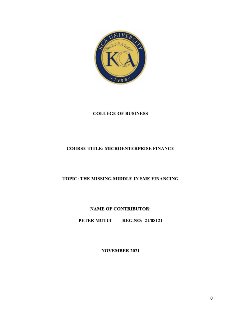 The Missing Middle in SME Financing | PDF | Small And Medium Sized ...