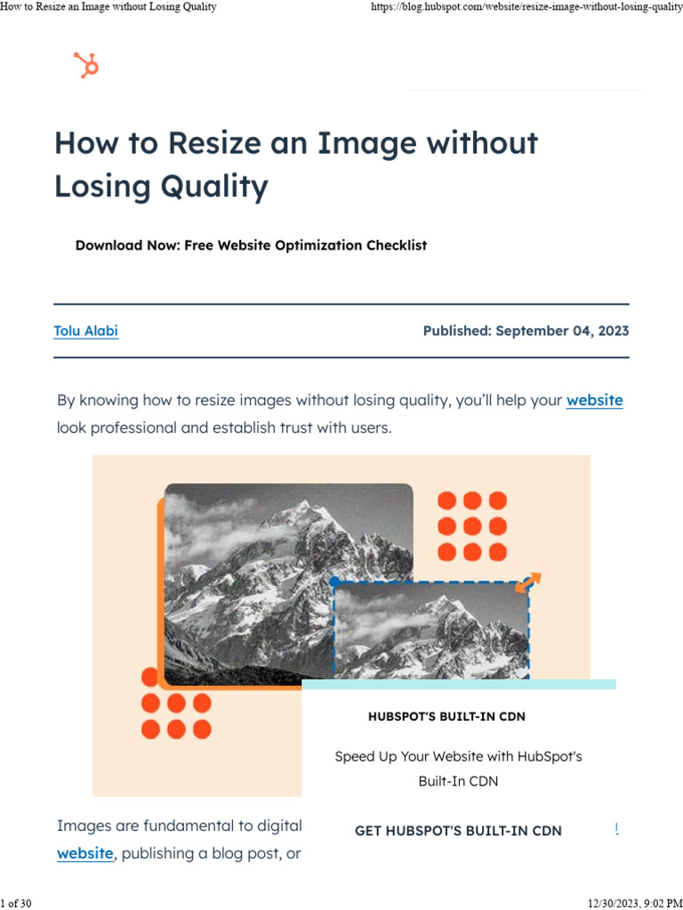 How To Resize An Image Without Losing Quality | PDF | Data Compression ...