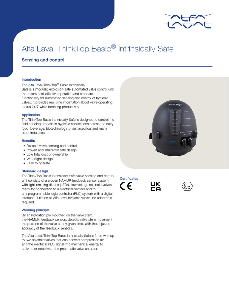 ThinkTop Basic Intrinsically Safe Product Leaflet | PDF | Programmable Logic Controller | Valve