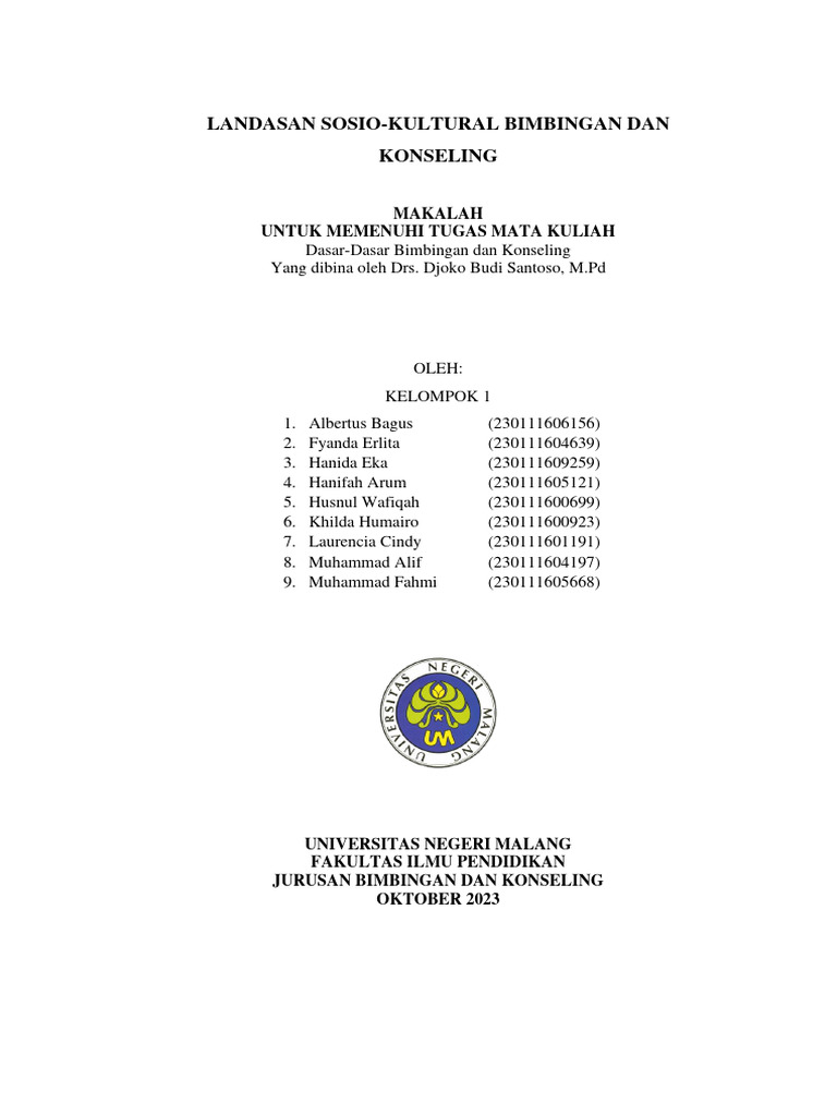 Makalah Sosio-Kultural Kelompok 1 | PDF | Sains & Matematika