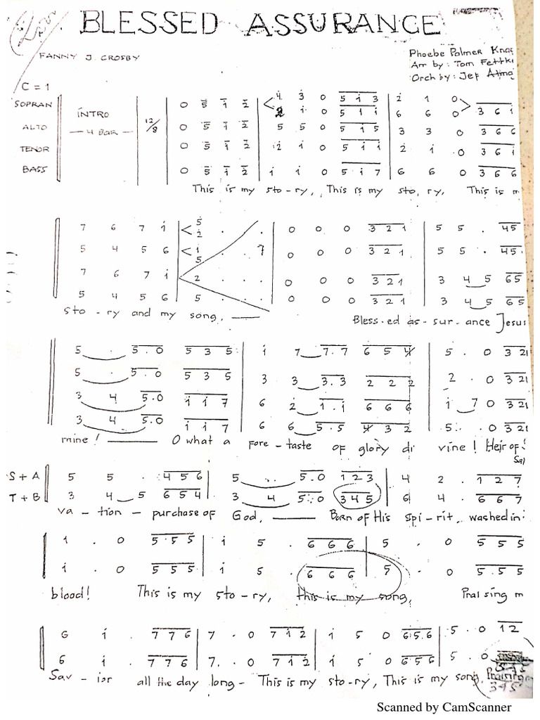 Partitur Blessed Assurance - Not Angka | PDF