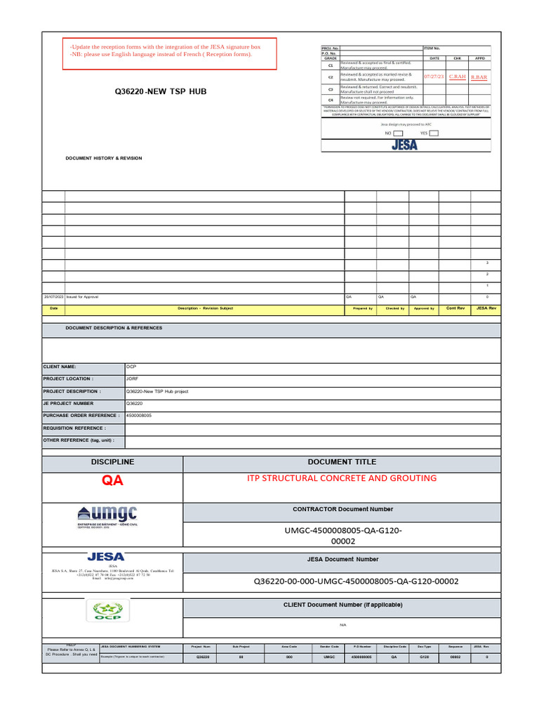 q36220 00 000 Umgc 4500008005 Qa g120 00002 Itp Structural Concrete and ...