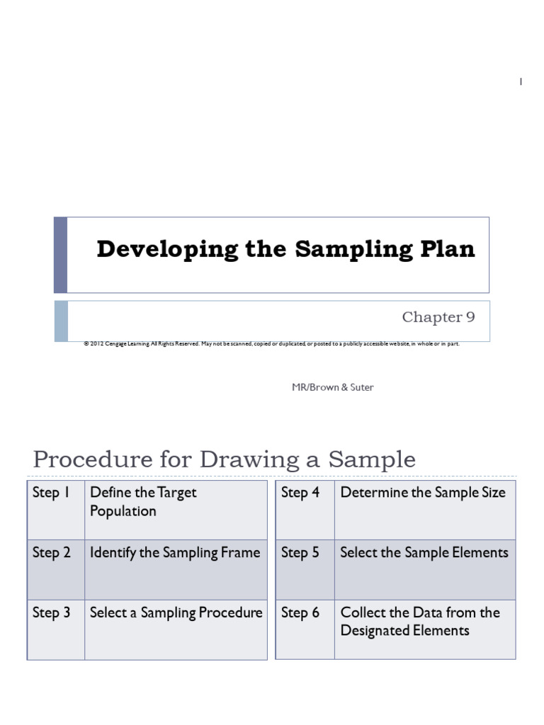 Developing The Sampling Plan | PDF | Sampling (Statistics ...