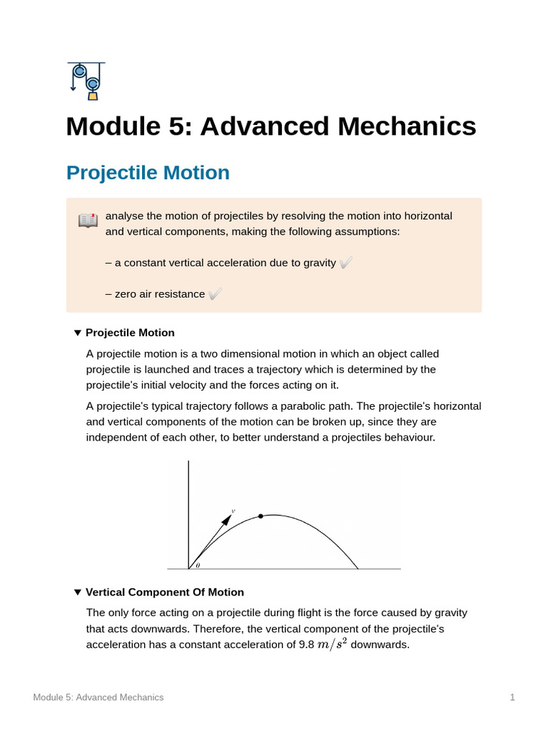 Advanced Mechanics: Projectile & Circular Motion | PDF | Force ...