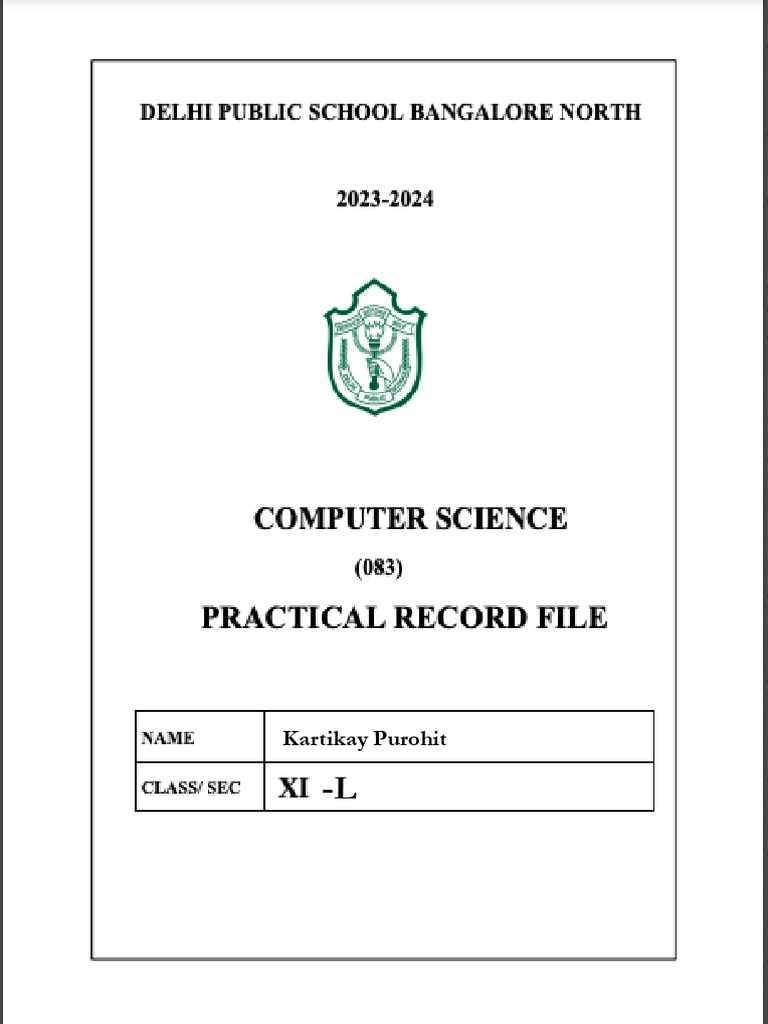Cs Practical File (1) | PDF Cs Practical File (1) | PDF