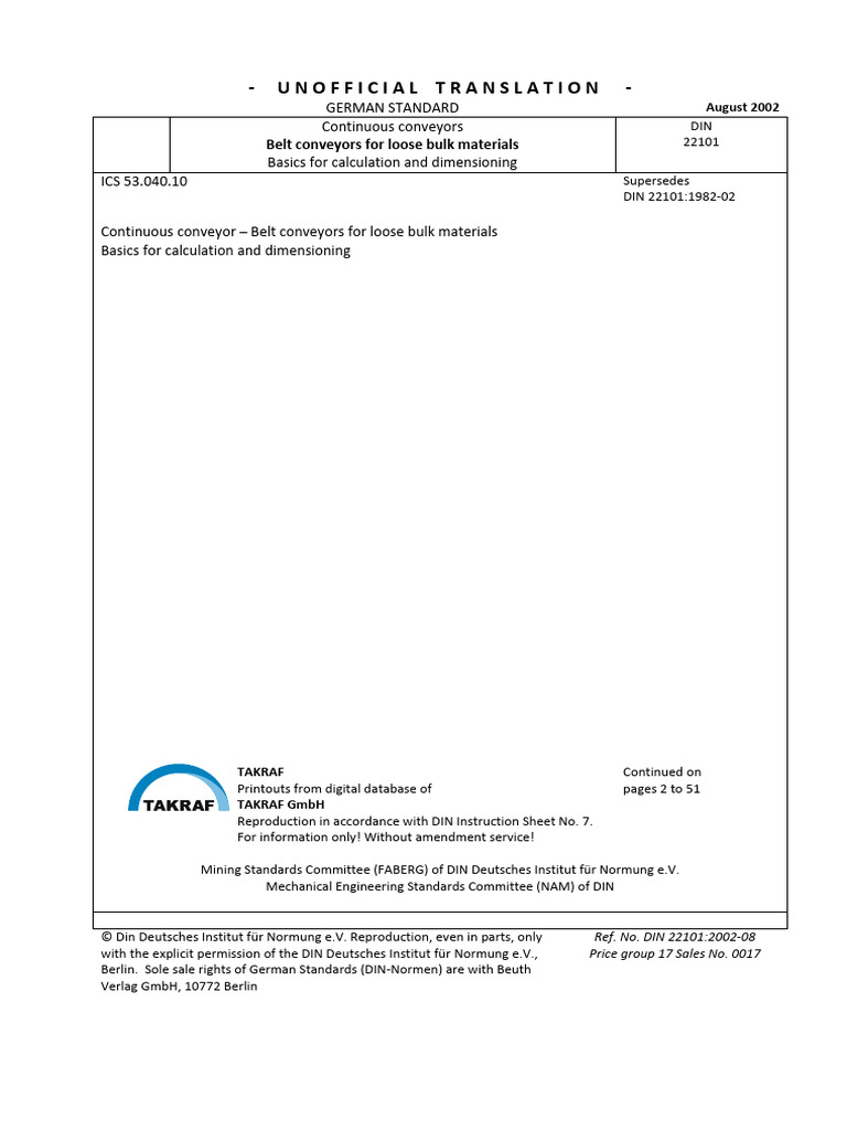 Din 22101 | PDF | Belt (Mechanical) | Manufactured Goods