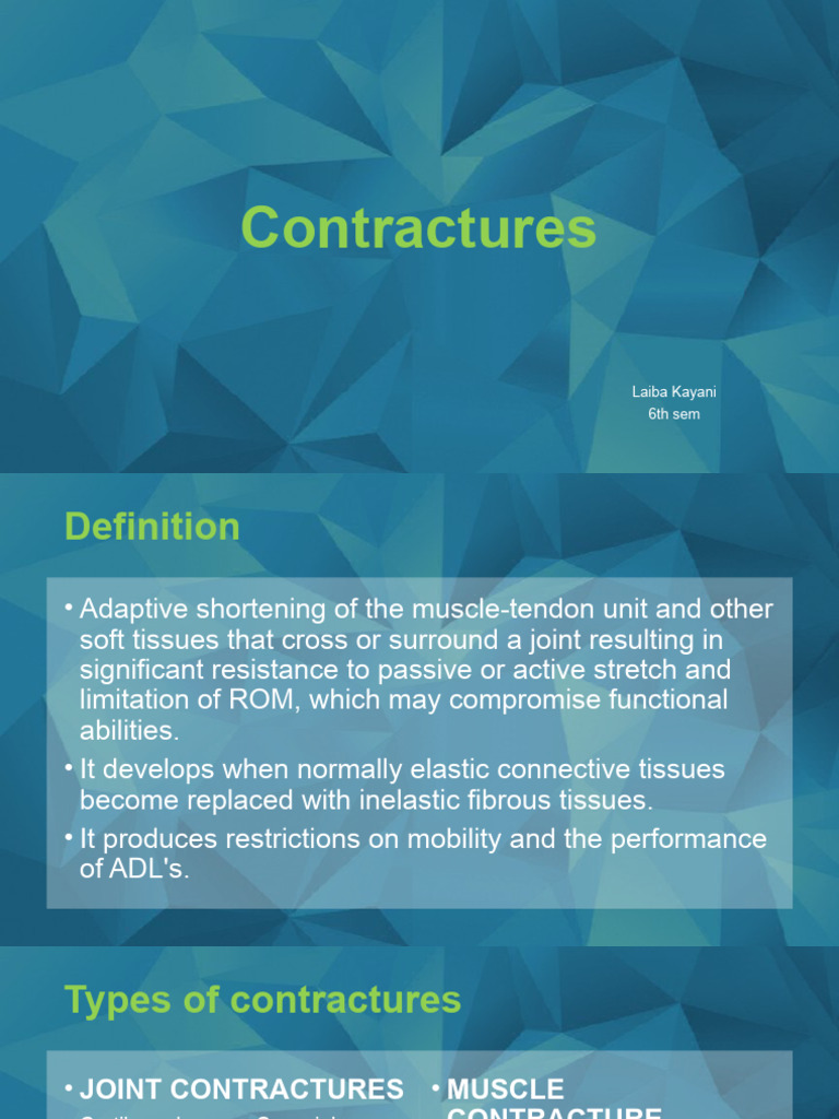 Contractures WPS Office | PDF | Connective Tissue | Medical Specialties