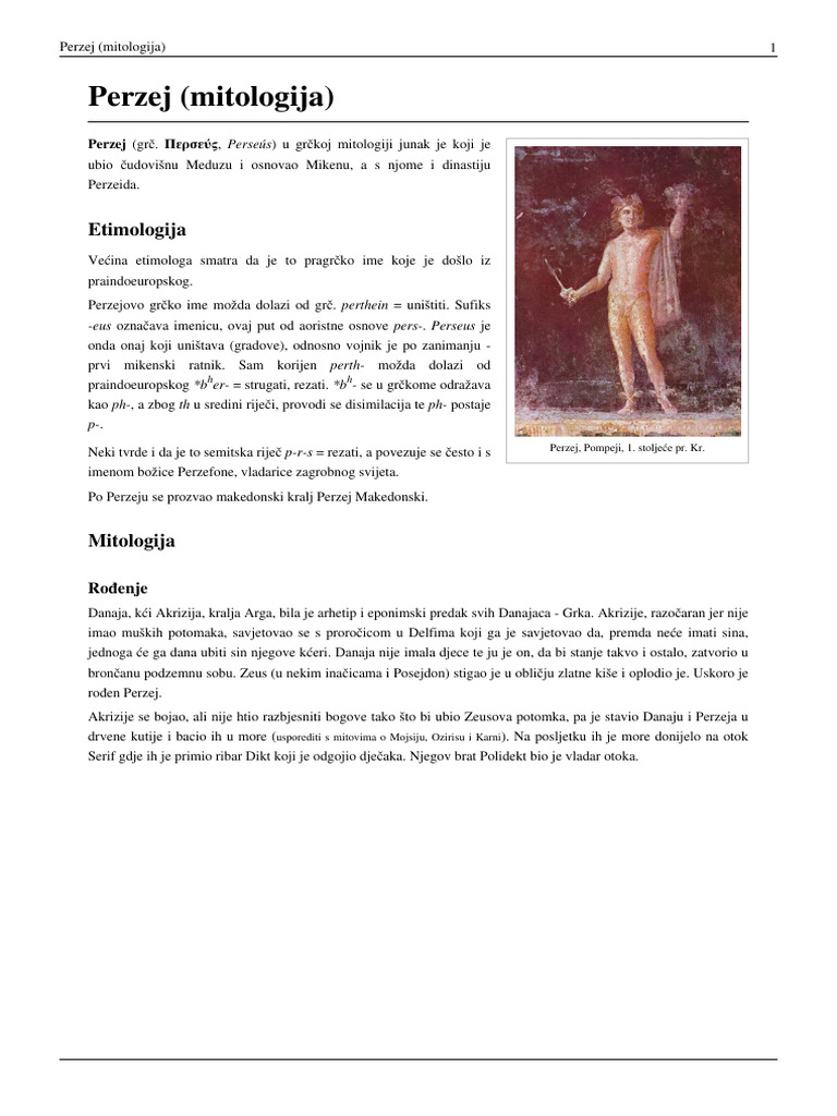 Perzej (Mitologija) | PDF