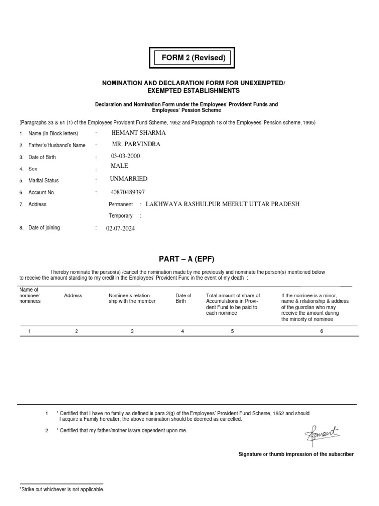 Form 2 | Download Free PDF | Pension | Government