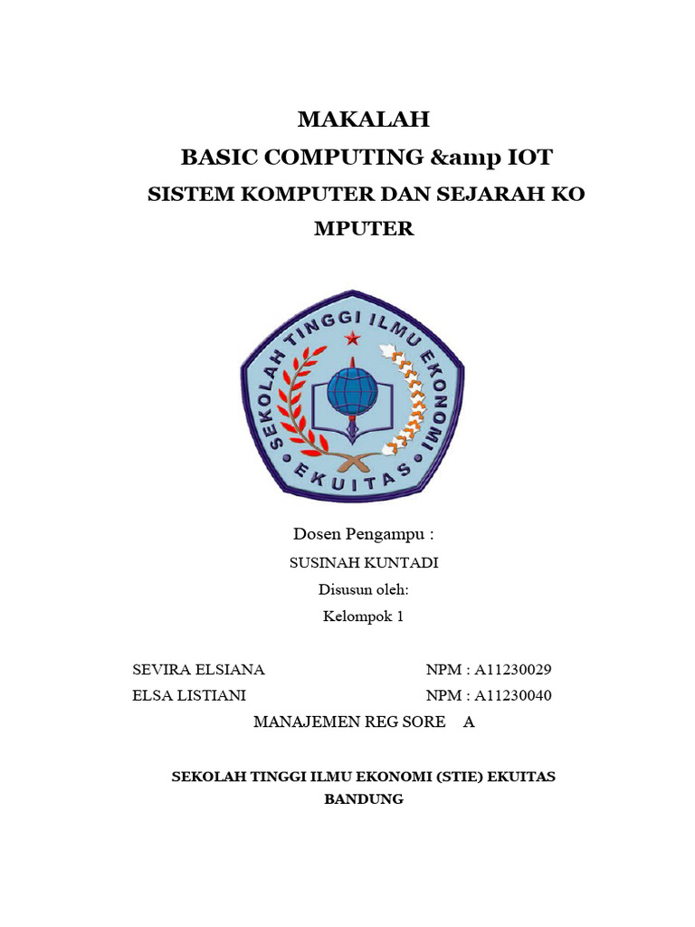 MAKALAH - BASIC COMPUNTING & IOT - KELOMPOK | PDF | Teknologi & Rekayasa