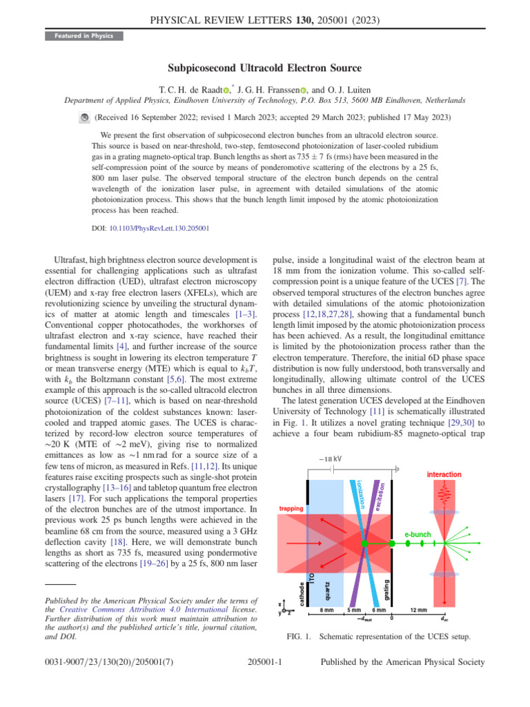 PhysRevLett 130 205001 | PDF | Ionization | Laser