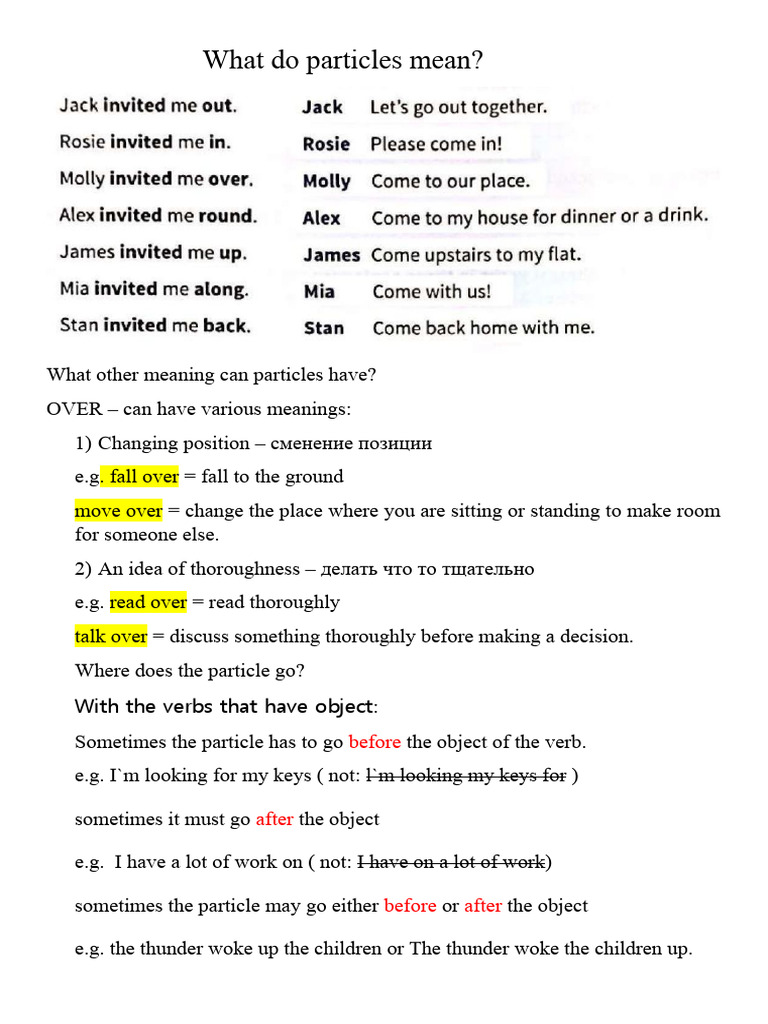 What Do Particles Mean | PDF | Language Arts & Discipline | Self ...