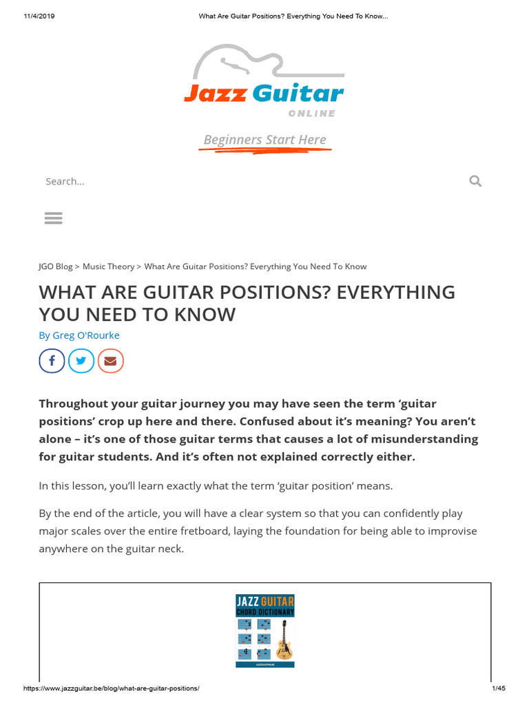 What Are Guitar Positions - Everything You Need To Know.. | PDF ...