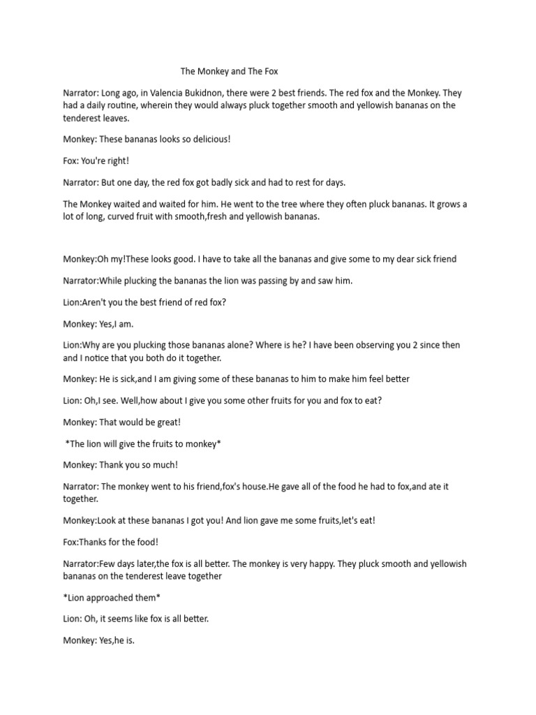 The-Monkey-and-The-Fox-script | PDF