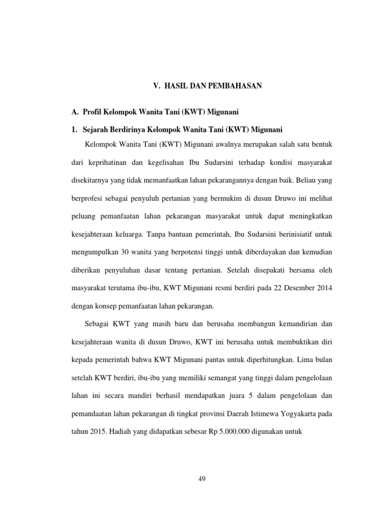 Sejarah dan Prestasi KWT Migunani | PDF | Ilmu Sosial | Teknologi & Rekayasa