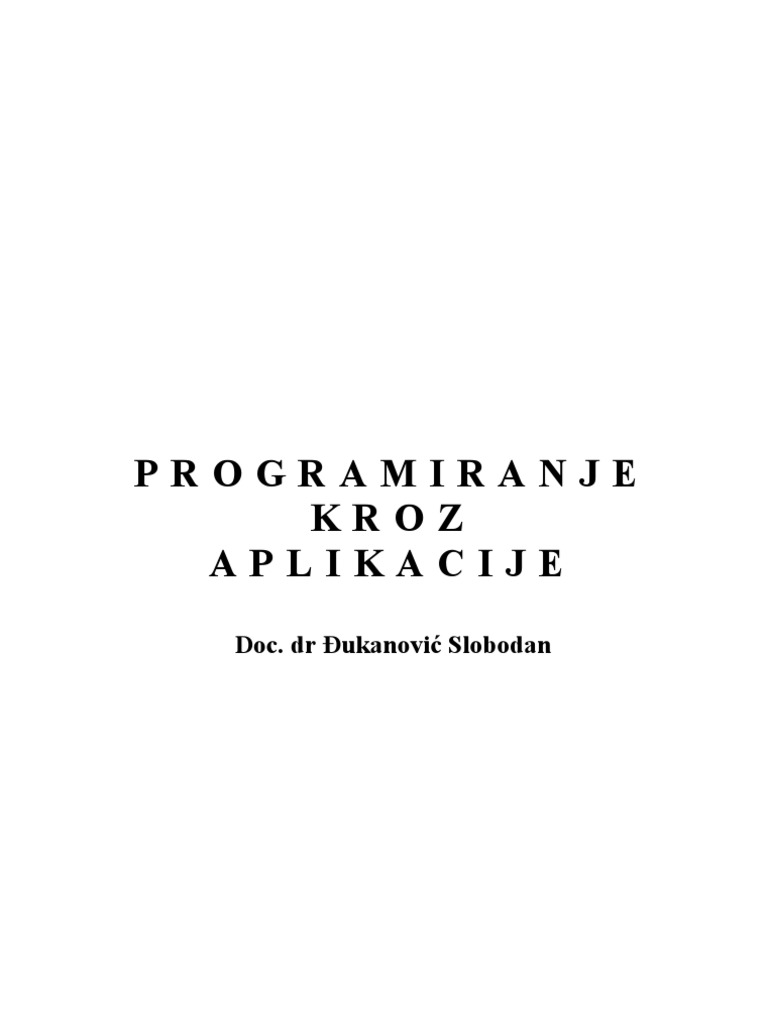 Programiranje Kroz Aplikacije | PDF