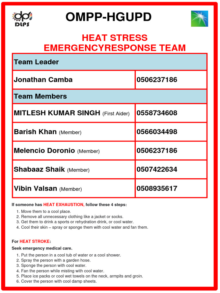 Dlps-Ompp Heat Stress Response Team | PDF