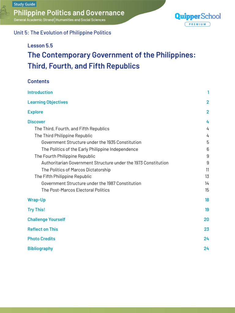 5.5 The.-5.5 The Contemporary Government of The Philippines: Third ...