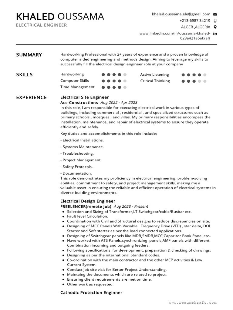 Electrical Design Engineer | PDF | Engineering | Electrical Engineering