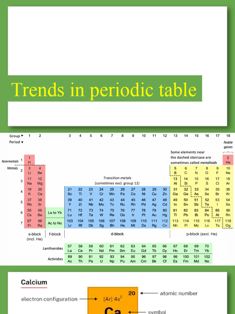 Trends in Periodic Table | PDF | Periodic Table | Metals
