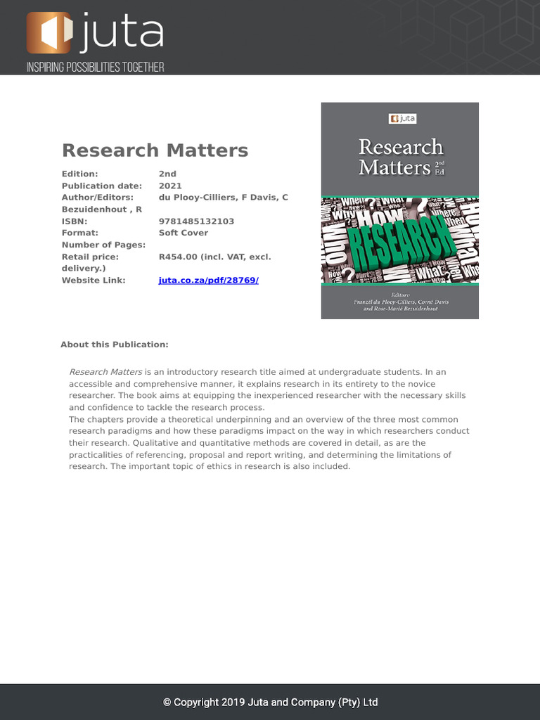 Research Matters: 2nd Edition Overview | PDF | Career & Growth | Art