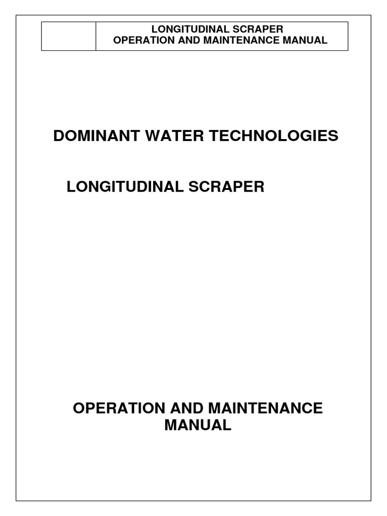 Scrapper Manual | PDF | Bearing (Mechanical) | Ozone
