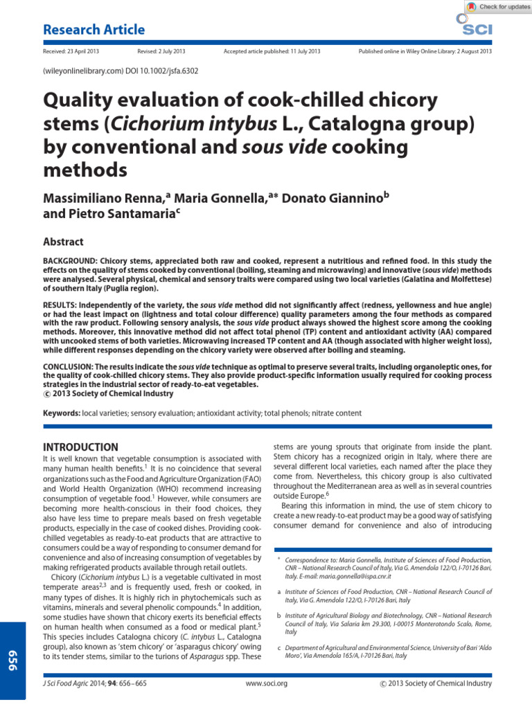 J Sci Food Agric - 2013 - Renna - Quality Evaluation of Cook Chilled ...