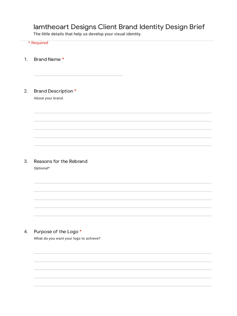 Brand Identity Design Brief Form | PDF | Logos | Brand
