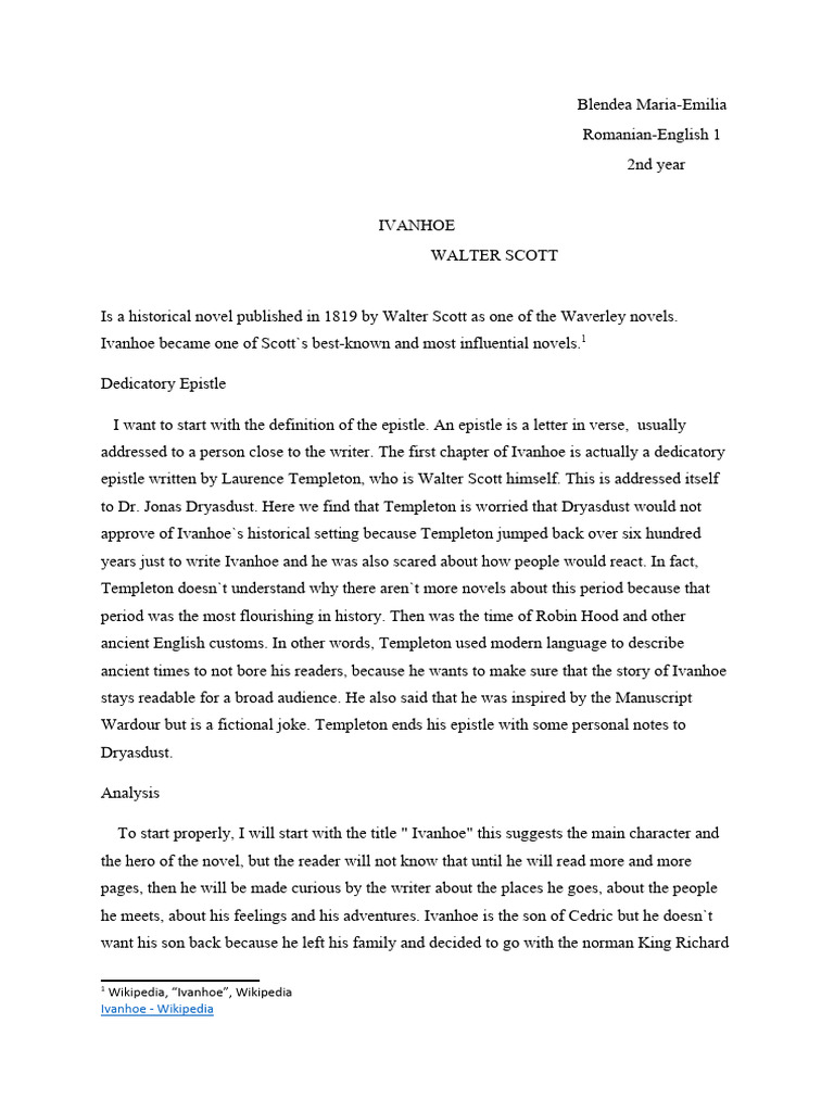 Ivanhoe Final | PDF | Ivanhoe