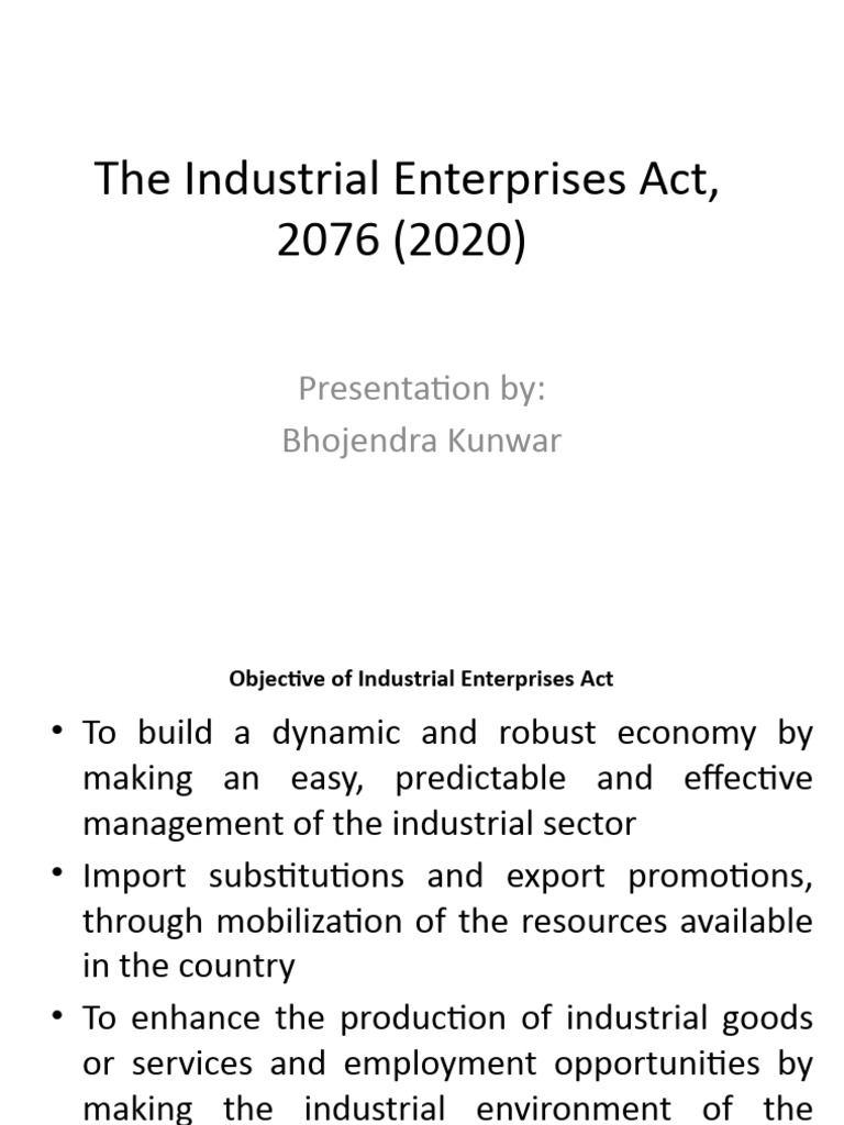 The Industrial Enterprises Act, 2076 (2020 | PDF | Tax Exemption | Taxes
