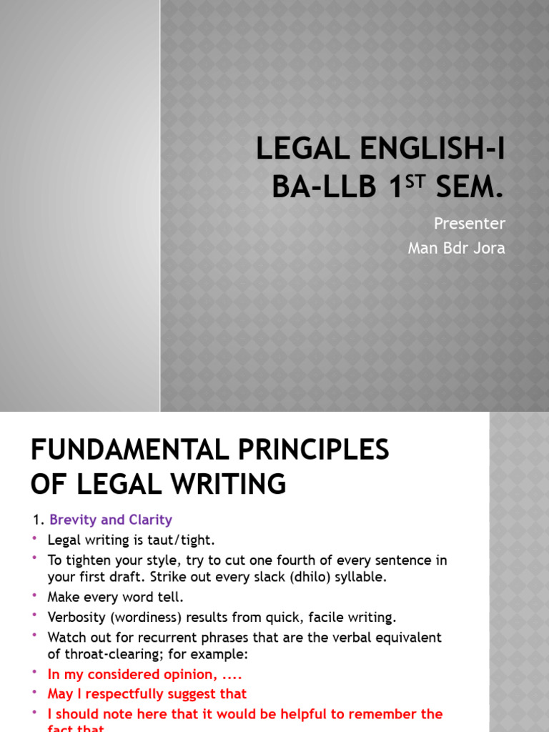 1.1 Fundamental Principles of Legal Writing | PDF | Argument | Reason