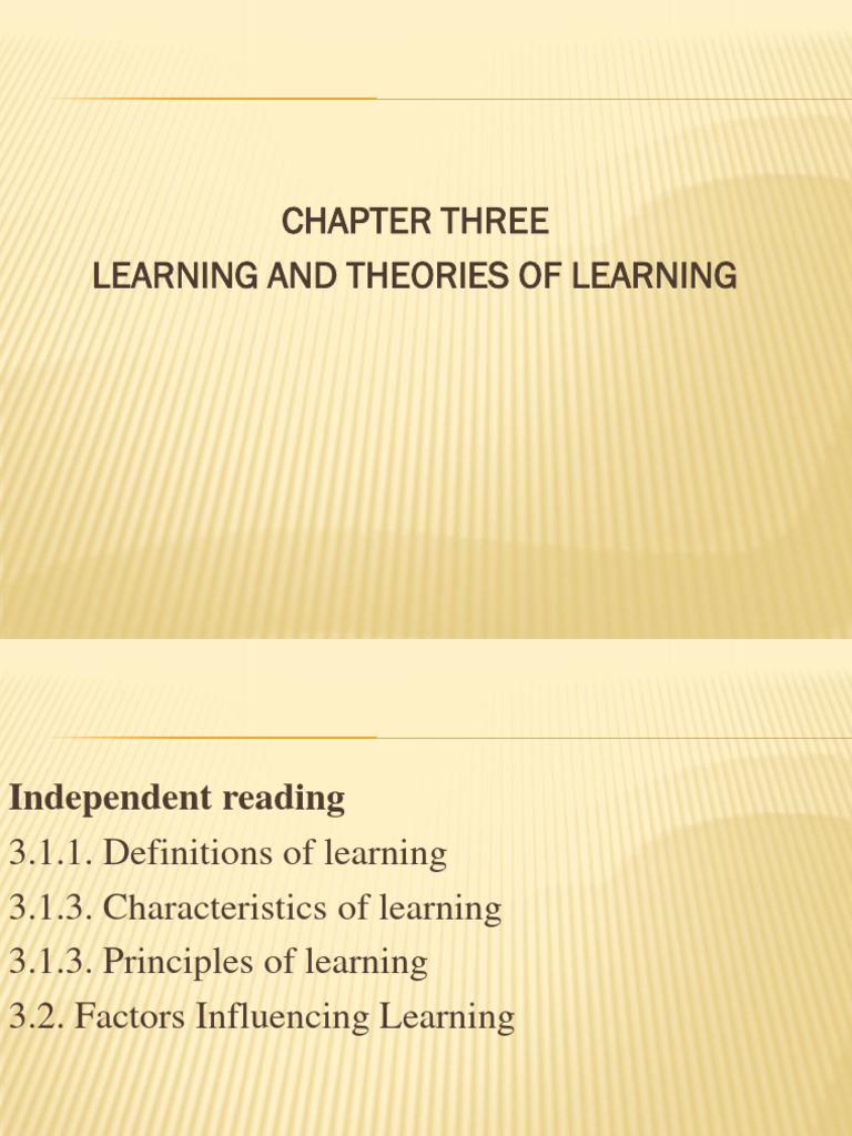 Learning Theories and Applications Overview | PDF | Classical Conditioning | Reinforcement