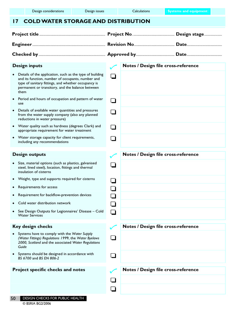 Cold Water Storage and Distribution | PDF | Water | Plumbing