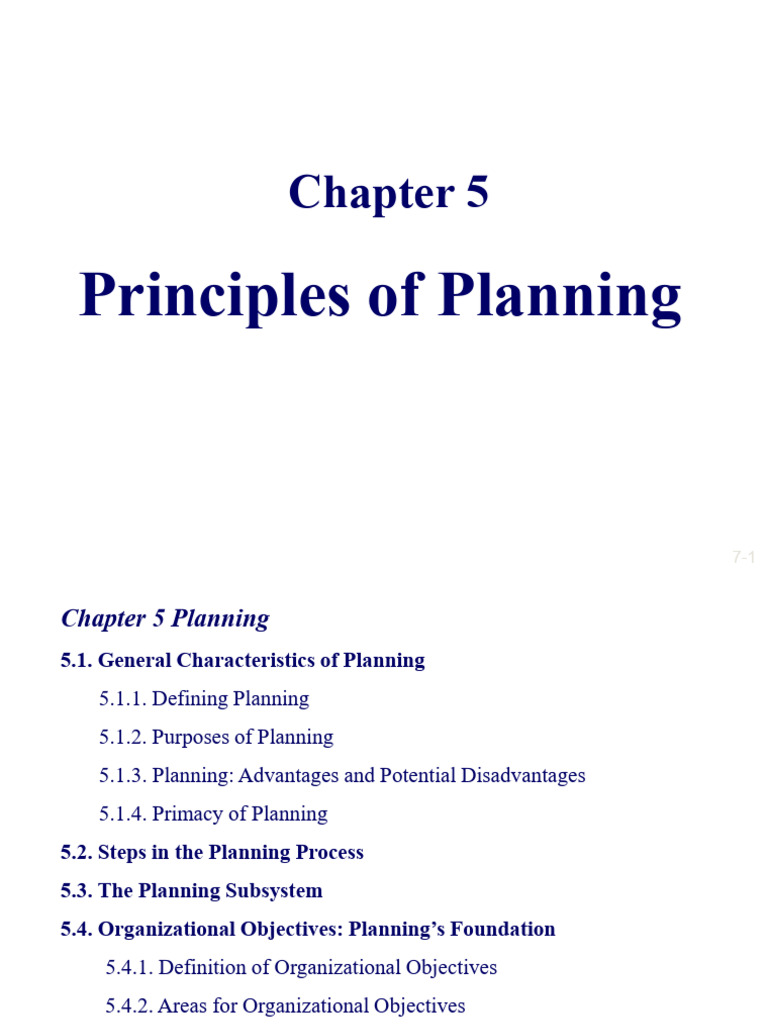 Principles of Management Chapter 05 Principles of Planning | PDF ...