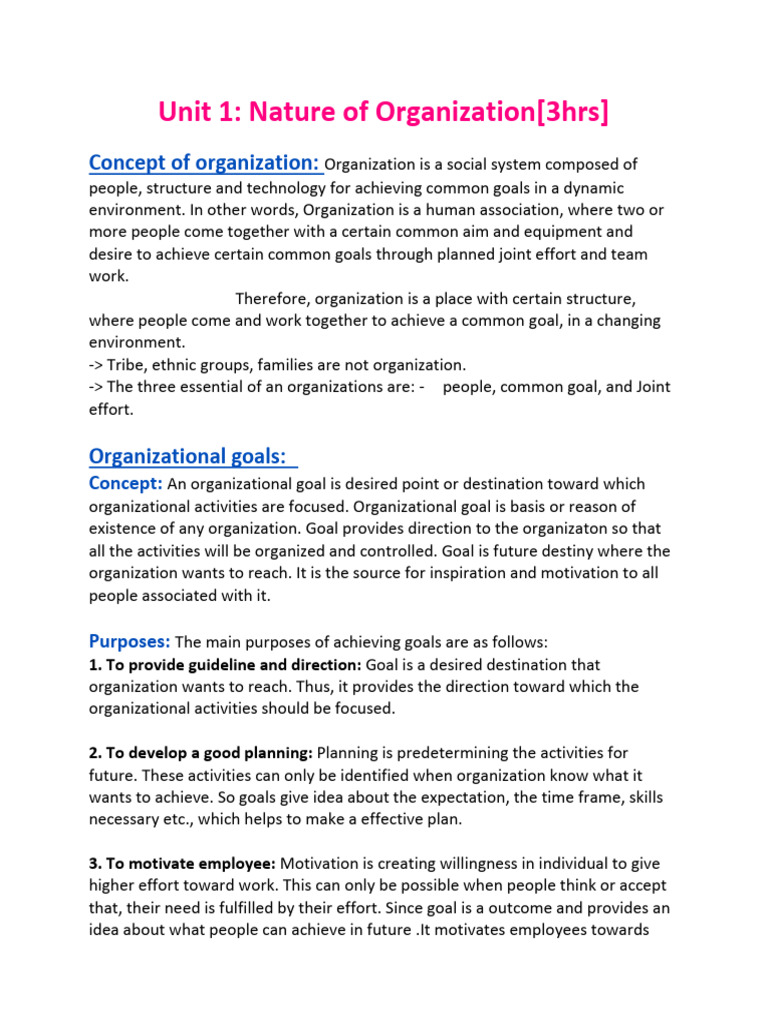 POM_Unit-1 | PDF | Goal | Marketing