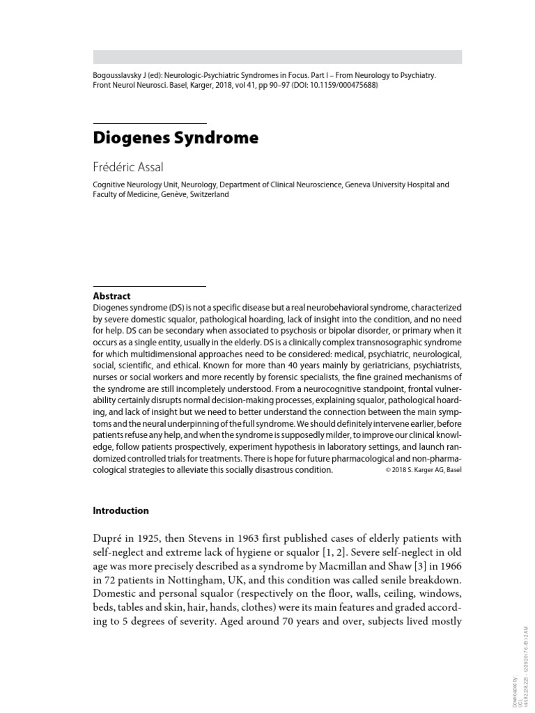 Understanding Diogenes Syndrome | PDF | Obsessive–Compulsive Disorder ...