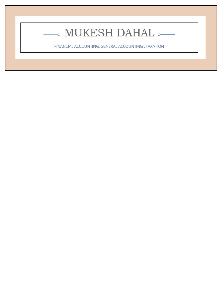 Mukesh Dahal CV | PDF | Accounting | Taxes