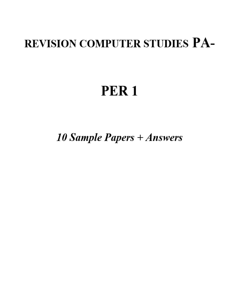 Computer Studies Paper 1 Revision Booklet 1 | PDF | Databases | Information