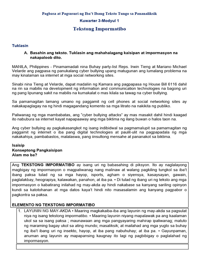 Pagbasa at Pagsusuri NG Iba | PDF