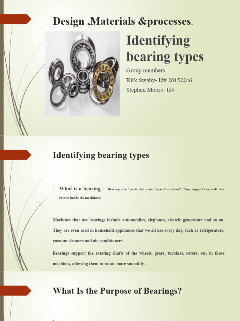 Design ,Materials &Processes Identifying Bearing | PDF | Bearing ...