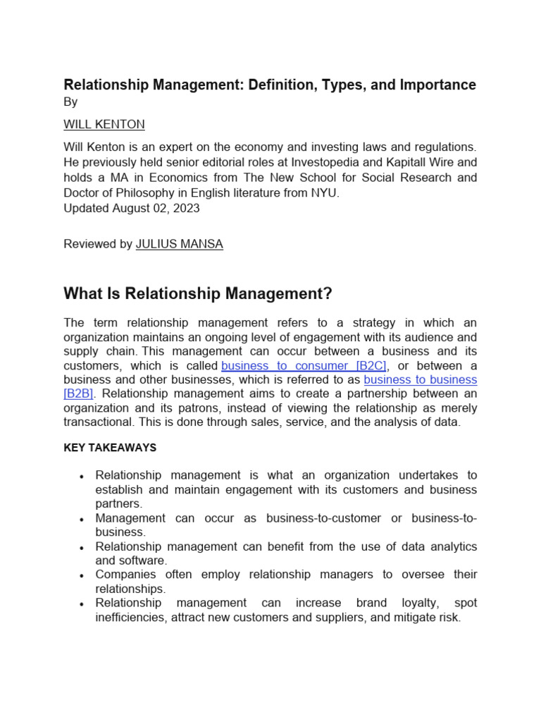 Relationship Management | PDF | Customer Relationship Management | Customer