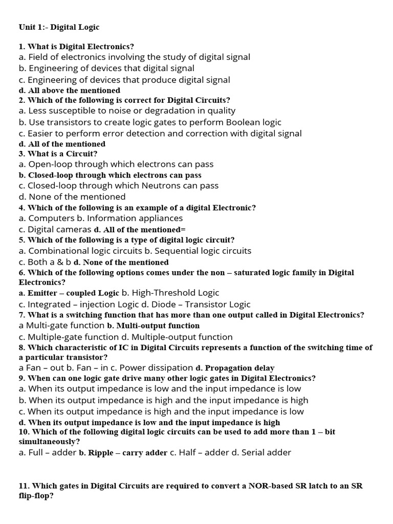Digital Logic | PDF | Logic Gate | Digital Electronics
