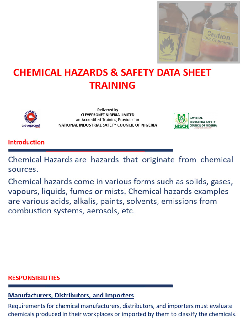 Chemical Hazard and Safety Data Sheet | PDF | Materials | Physical Sciences