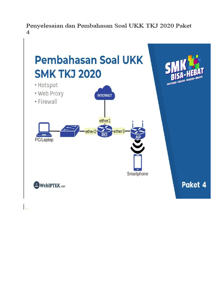 Penyelesaian Dan Pembahasan Soal UKK TKJ 2020 Paket 4 | PDF