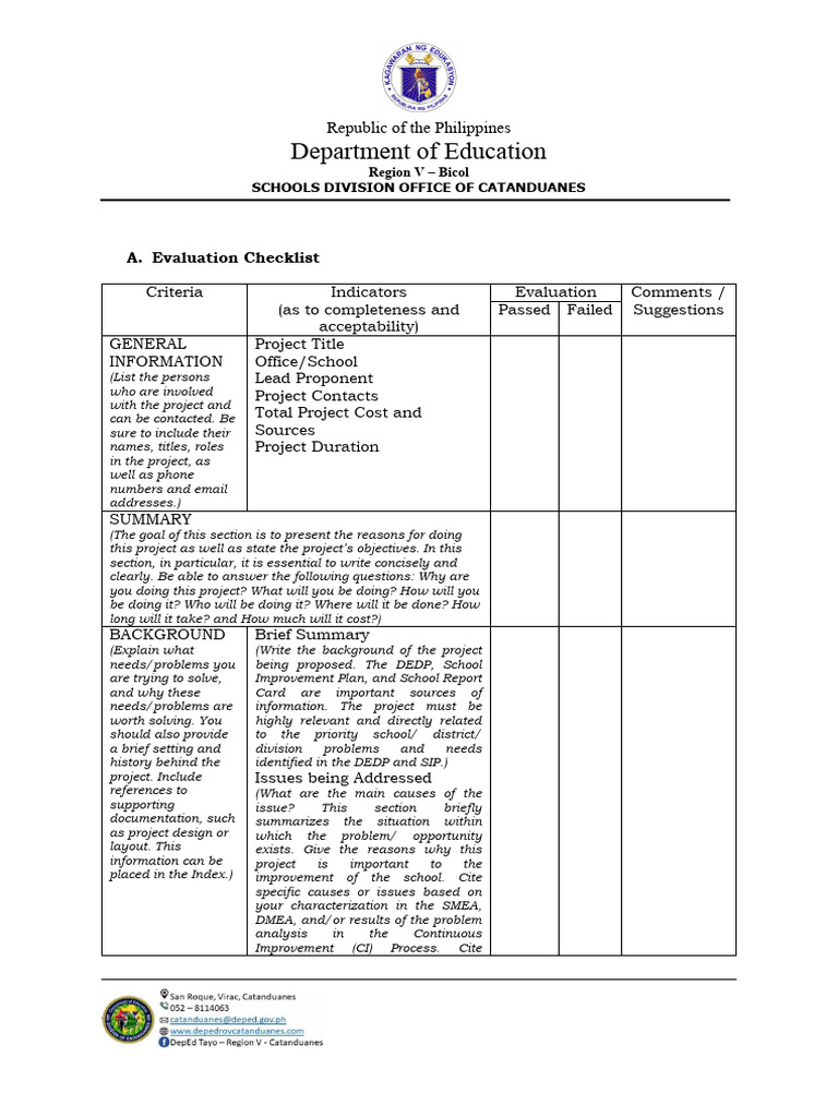 Evaluation Checklist for Project Proposals | PDF | Risk | Methodology