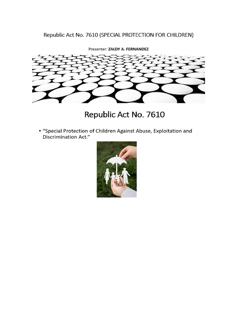 Republic Act 7610 | PDF