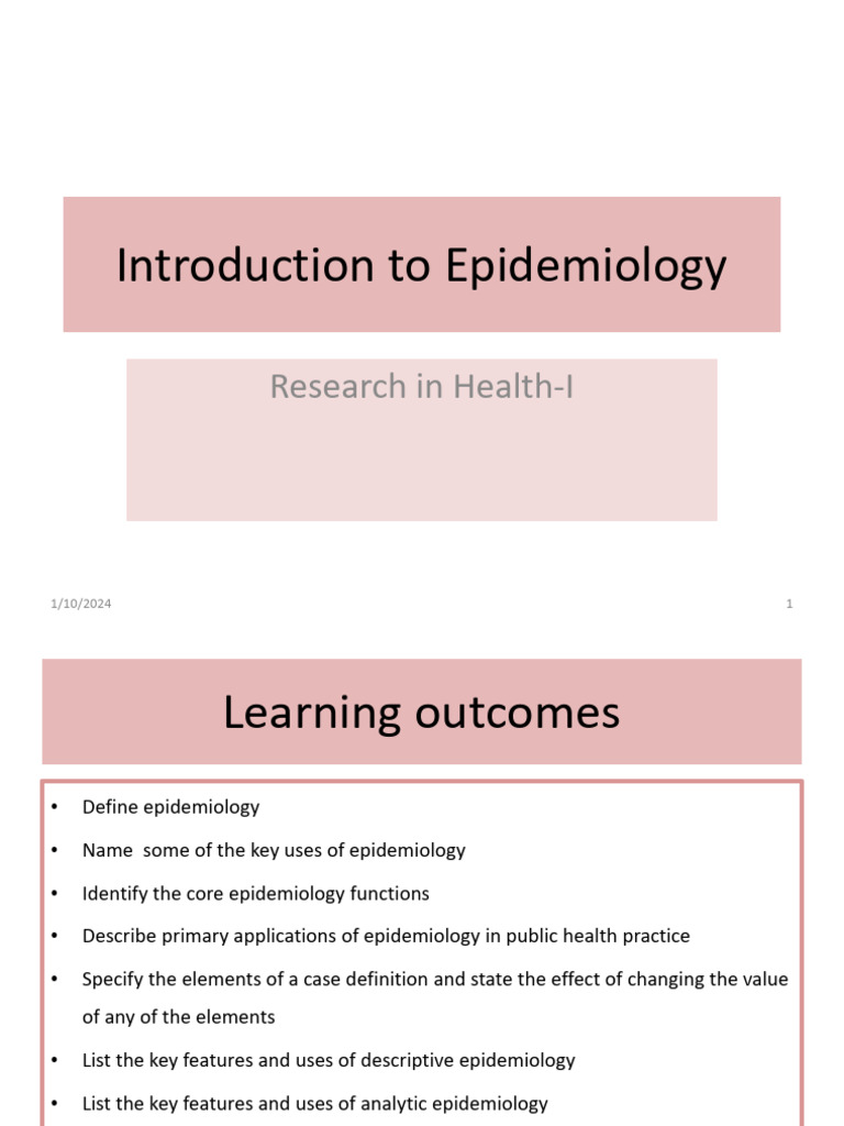 Intro To Epidemiology 2023 24 | PDF | Epidemiology | Public Health