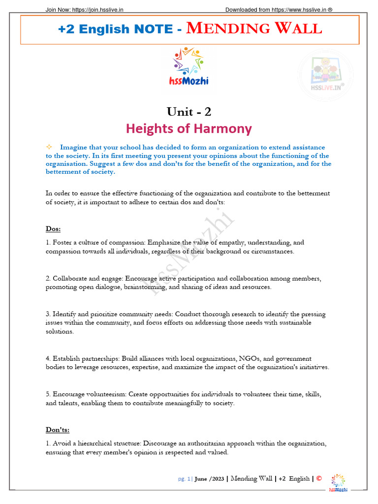 Hsslive Xii Eng Unit 2 Meding Wall | PDF | Poetry | Wall