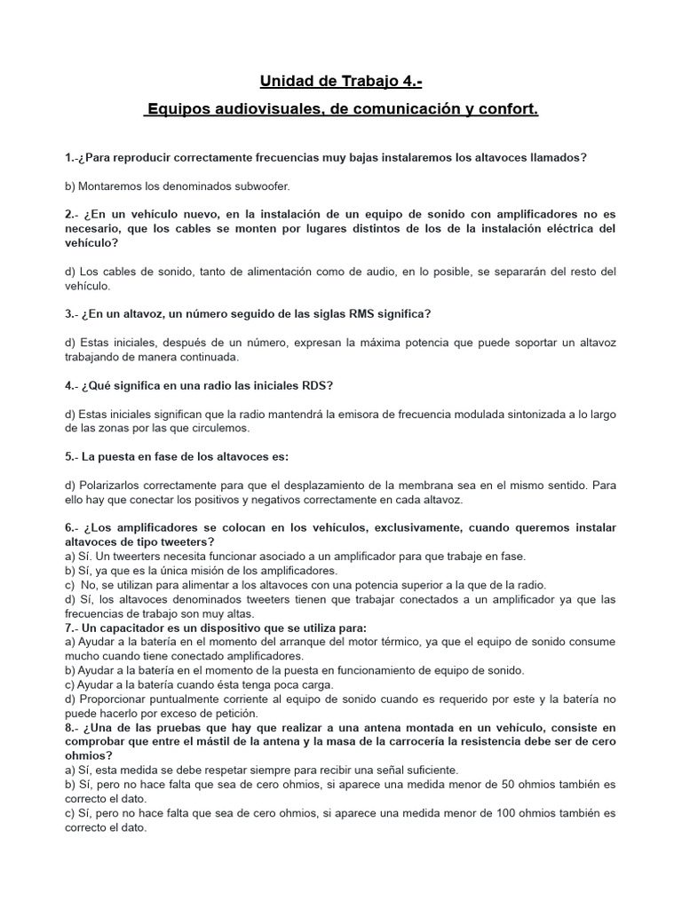 Tarea Alt Ut 4 | PDF | Altoparlante | Tecnología de información y comunicaciones